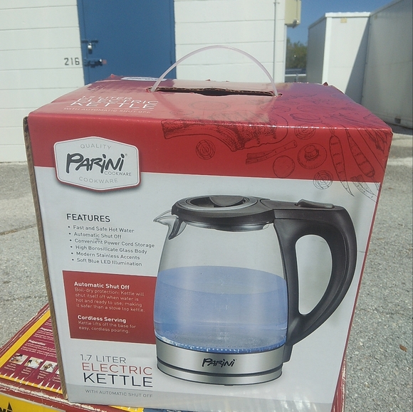 Other | Parini Electric Kettle Automatic Shutoff Glass Stainless 17 ...